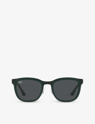 RAY-BAN - RB3709 Clyde square-frame metal sunglasses | Selfridges.com