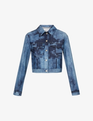 LOEWE - Pixelated graphic-print denim jacket | Selfridges.com