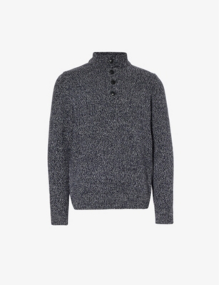 BARBOUR - Button-fastened regular-fit cotton and wool-blend jumper ...