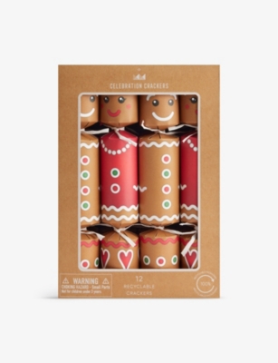 SELFRIDGES EDIT - Gingerbread paper Christmas crackers pack of 12 ...