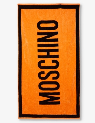 MOSCHINO - Logo-print cotton towel 160cm x 93cm | Selfridges.com