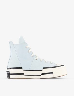 CONVERSE - Chuck 70 Plus split-panel cotton-canvas high-top trainers ...