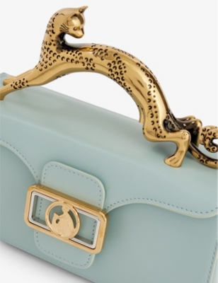 Lanvin Ice Blue Pencil Cat Nano Leather Top-handle Bag | ModeSens