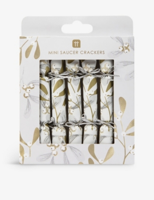 SELFRIDGES EDIT - Botanical Mistletoe paper saucer Christmas crackers ...