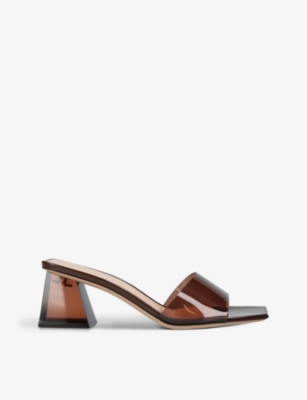 GIANVITO ROSSI - Cosmic square-toe vinyl mules | Selfridges.com