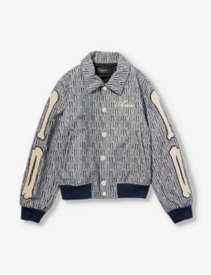 AMIRI - Bone-patch monogram-print cotton bomber jacket 10-12 years ...