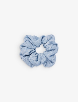GANNI - Floral-embroidered recycled-polyester scrunchie | Selfridges.com