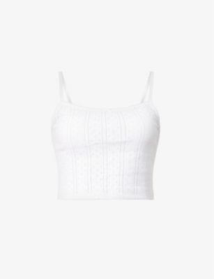 COU COU INTIMATES - Pointelle Cropped Cotton Top | Selfridges.com