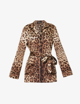 DOLCE & GABBANA - Reso leopard-print relaxed-fit stretch-silk blazer ...