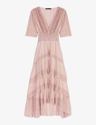 MAJE - Ruffine metallic woven midi dress | Selfridges.com