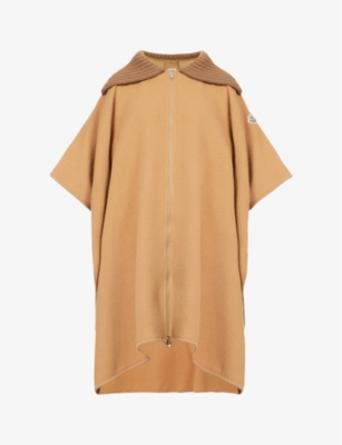 MONCLER - Brand-patch relaxed-fit wool cape | Selfridges.com