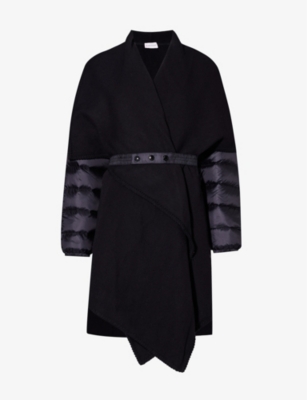 MONCLER - Brand-appliqué shawl-collar regular-fit shell cape ...