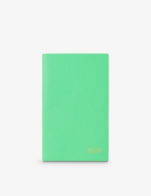 SMYTHSON - 2024 Panama cross-grain leather weekly diary with pocket 9cm ...