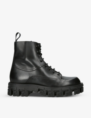 VERSACE - Greca leather boots | Selfridges.com