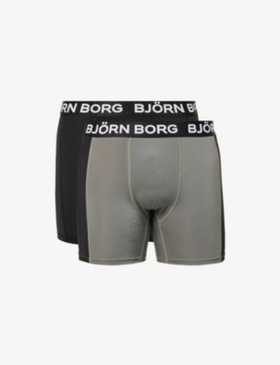BJORN BORG - Pack of two logo-waistband stretch recycled-polyester ...