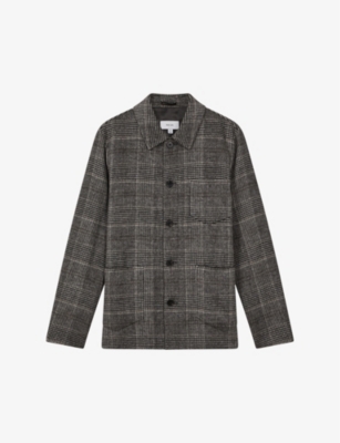 REISS - Covert regular-fit checked wool-blend jacket | Selfridges.com