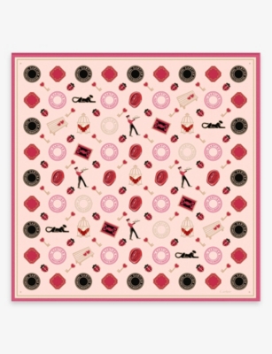 CARTIER - Diabolo de Cartier logo-print silk scarf | Selfridges.com