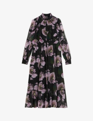 Ted Baker Pohlley Ladder Trim Midi Dress In Black | ModeSens