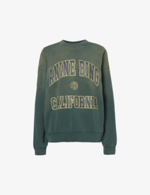 ANINE BING - Jaci brand-print cotton sweatshirt | Selfridges.com