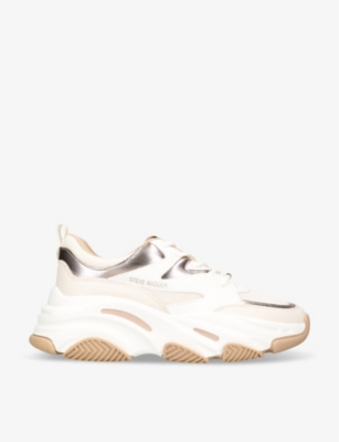 STEVE MADDEN - Progressive 10M logo-print faux-leather low-top trainers ...