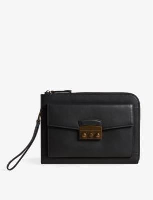 TED BAKER - Kalman logo-engraved leather organiser | Selfridges.com