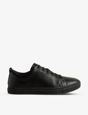 Ted Baker Artioli Logo-embossed Faux-leather Trainers In Black | ModeSens