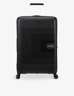 American Tourister Black Aerostep Expandable Four-wheel Suitcase 77cm ...