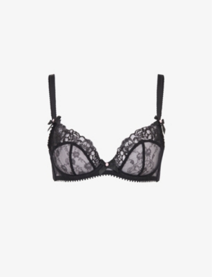 AGENT PROVOCATEUR - Edwina bow-embellished mesh underwired bra ...