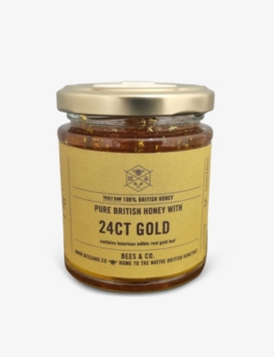 CONDIMENTS & PRESERVES - Pure Gold 24ct edible-gold-leaf infused honey ...