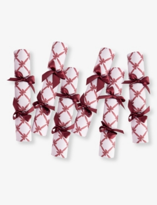 SELFRIDGES EDIT - Bow-print hand-tied paper Christmas crackers pack of ...