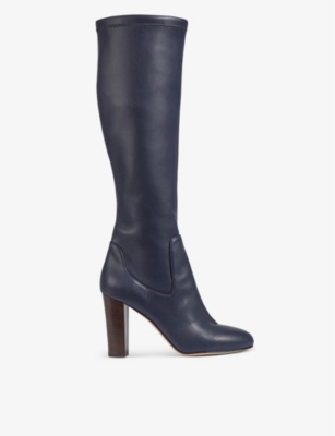 LK BENNETT - Marlowe knee-high faux-leather heeled boots | Selfridges.com