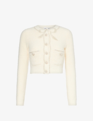 SELF-PORTRAIT - Sequin-embellished bow woven cardigan | Selfridges.com