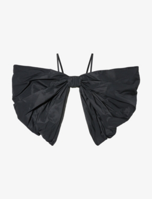 NINA RICCI - Bow-embellished cropped woven top | Selfridges.com