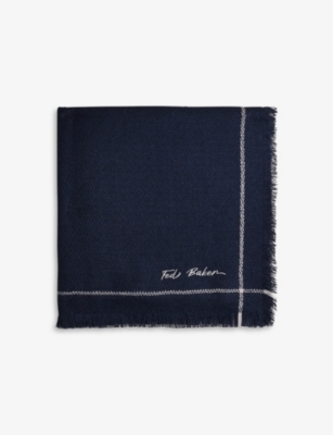 TED BAKER - Derekki logo-embroidered woven scarf | Selfridges.com