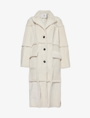 Anne Vest Womens Off White Nina Exposed-seam Shearling Coat | ModeSens