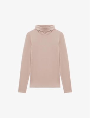 REISS - Piper mock-neck stretch-woven T-shirt | Selfridges.com
