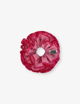 GOOD SQUISH - Baby Wilder check-pattern cotton-blend hair scrunchie ...