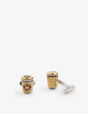 PAUL SMITH - Coffee cup-shaped copper and zinc cufflinks | Selfridges.com