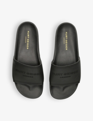 Kurt Geiger Kgl Branded Textile Pool Sliders In Black/comb | ModeSens