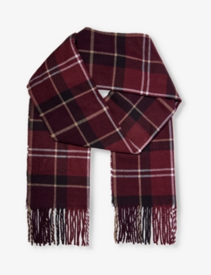 BARBOUR - Galingale tartan-pattern knitted scarf | Selfridges.com
