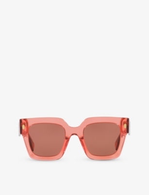 FENDI - FE40101I Fendi Roma square-frame acetate sunglasses ...