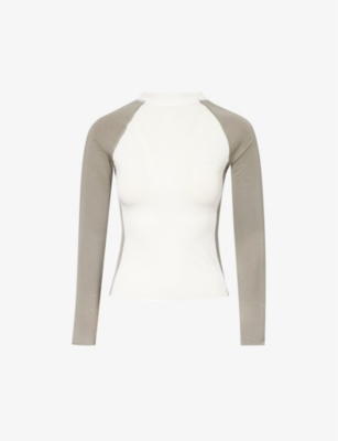 MIAOU - Madeline logo-embroidered stretch-woven top | Selfridges.com