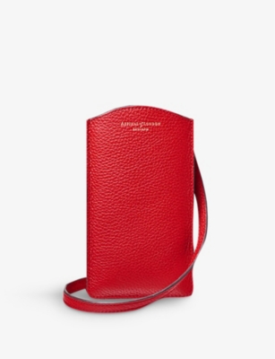 ASPINAL OF LONDON - London slimline pebble-leather phone case ...