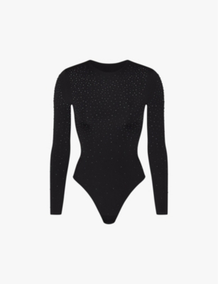 SKIMS - SKIMS x Swarovski crystal-embellished stretch-woven body ...