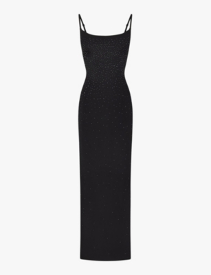 SKIMS - SKIMS x Swarovski crystal-embellished stretch-woven maxi dress ...
