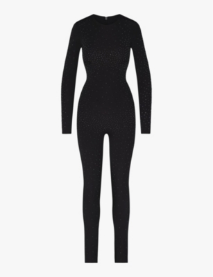 SKIMS - SKIMS x Swarovski crystal-embellished stretch-woven jumpsuit ...