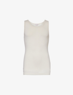 HANRO - Sleeveless brushed wool and silk-blend top | Selfridges.com