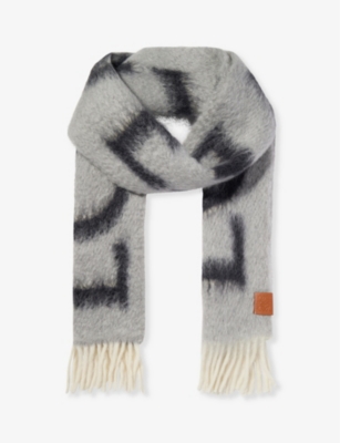 LOEWE - Anagram branded wool-blend scarf 185cm x 23cm | Selfridges.com