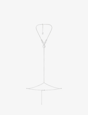 Swarovski Womens Crystal X Skims Y-shape Stainless-steel Body Chain ...