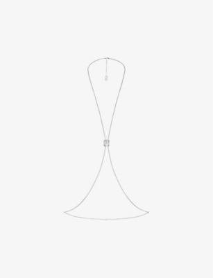 SWAROVSKI - Swarovski x SKIMS X-shape stainless-steel body chain ...
